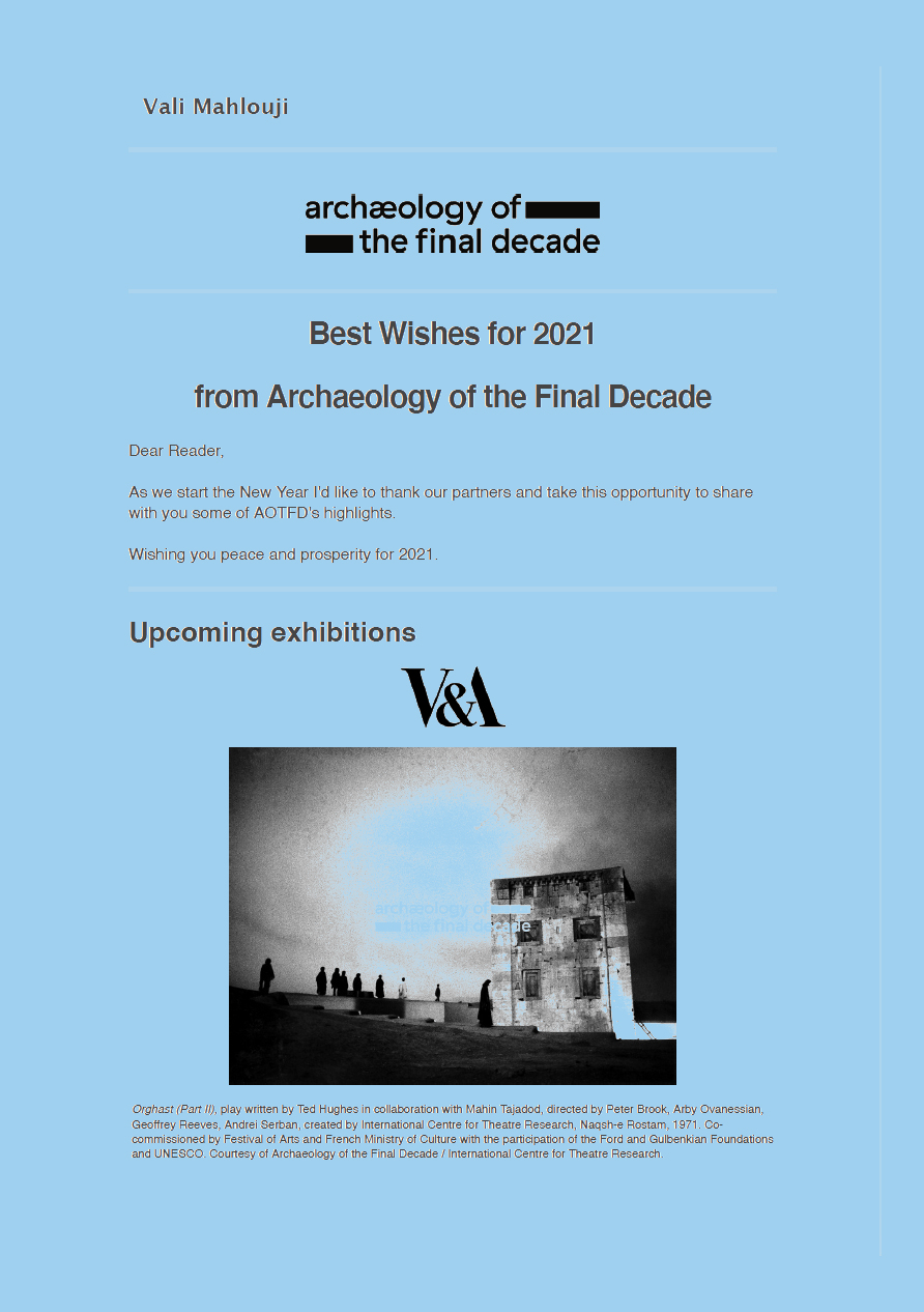 Newsletters - Archæology of the Final Decade